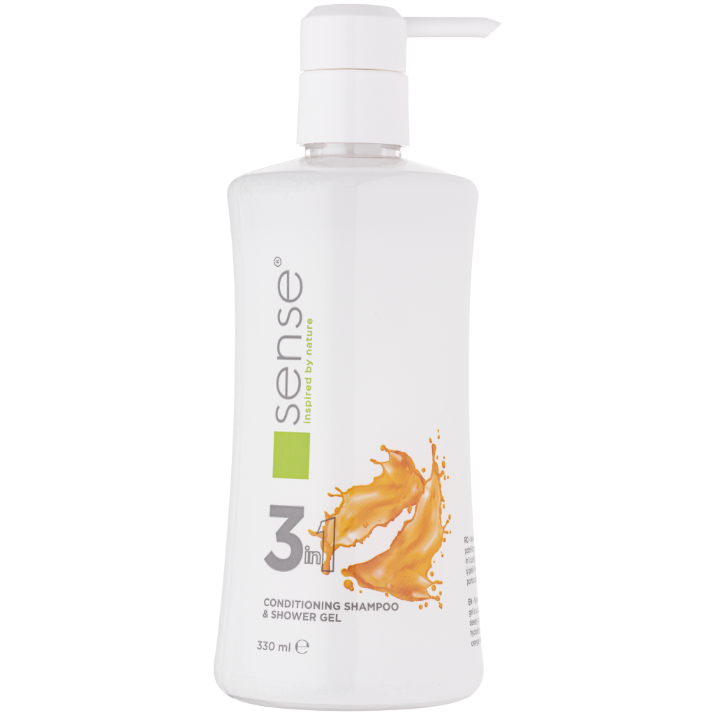 Sense 3 In 1 Shampoo, Conditioner and Shower Gel 330Ml - Sense Cosmetics